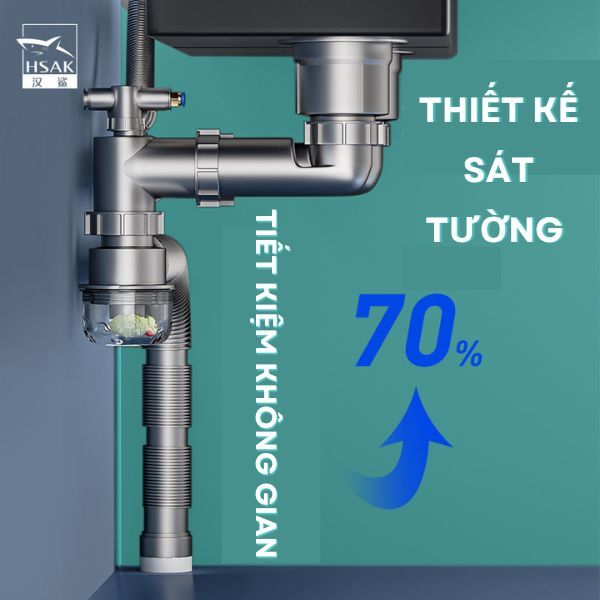 Bộ Xiphong Thoát Nước Chậu Rửa Chén Bát Inox 2 Ngăn, Thoát Nước Nhanh ...