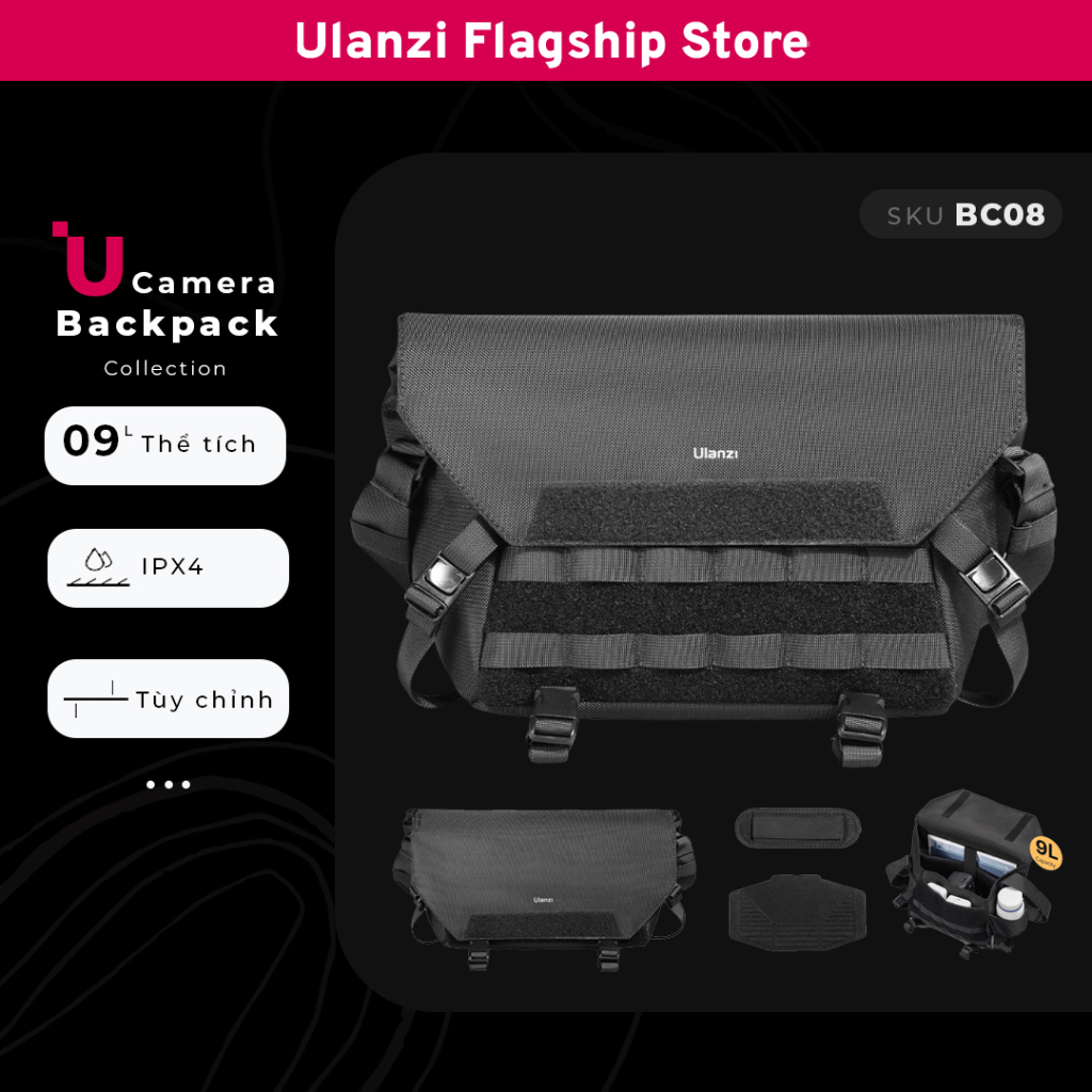 Ulanzi BC08 - Túi đeo chéo đựng phụ kiện máy ảnh dung tích 9L chính hãng | Shopee Việt Nam