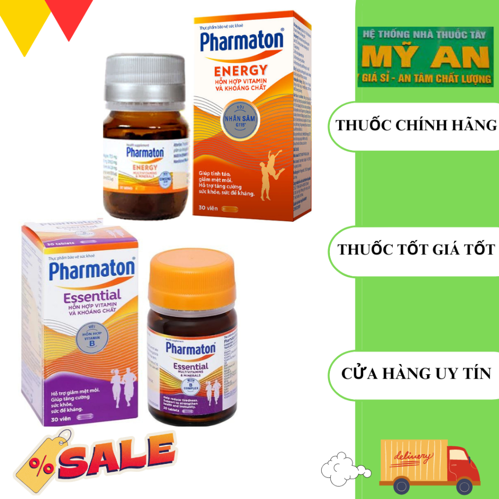Pharmaton Energy / Pharmaton Essential bổ sung năng lượng chai 30 viên ...
