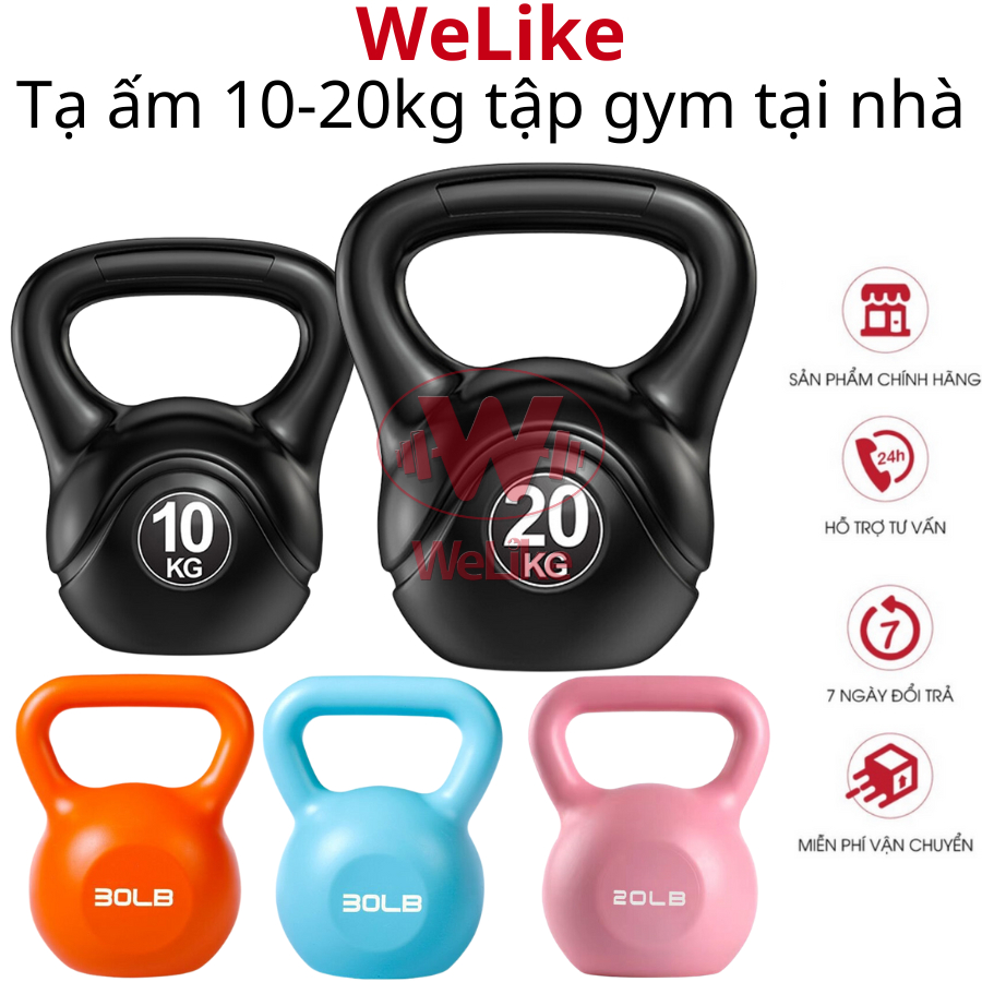 Tạ ấm 10kg 20kg tập gym tại nhà Welike Tạ bình vôi quai xách tập squat tay mông đùi chống đẩy ...