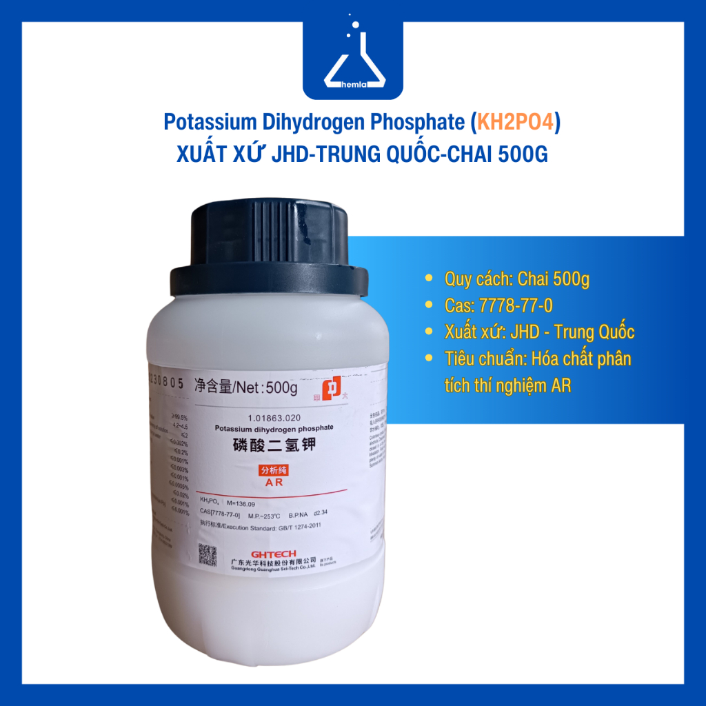Potassium Dihydrogen Phosphate (KH2PO4)-Xuất xứ JHD-Trung Quốc-Quy cách ...