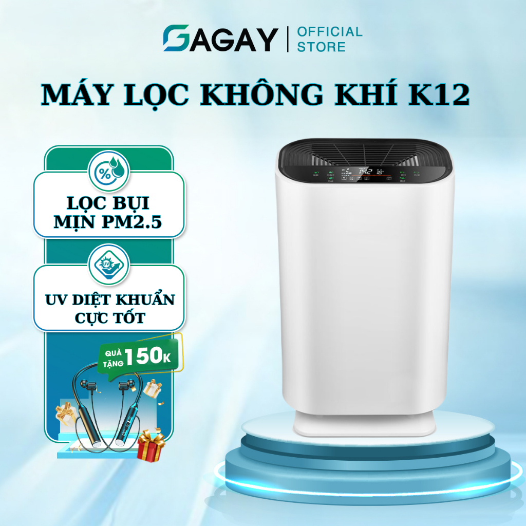 Máy lọc không khí K12, lọc sạch khói bụi, diệt khuẩn, công nghệ HEPA ...