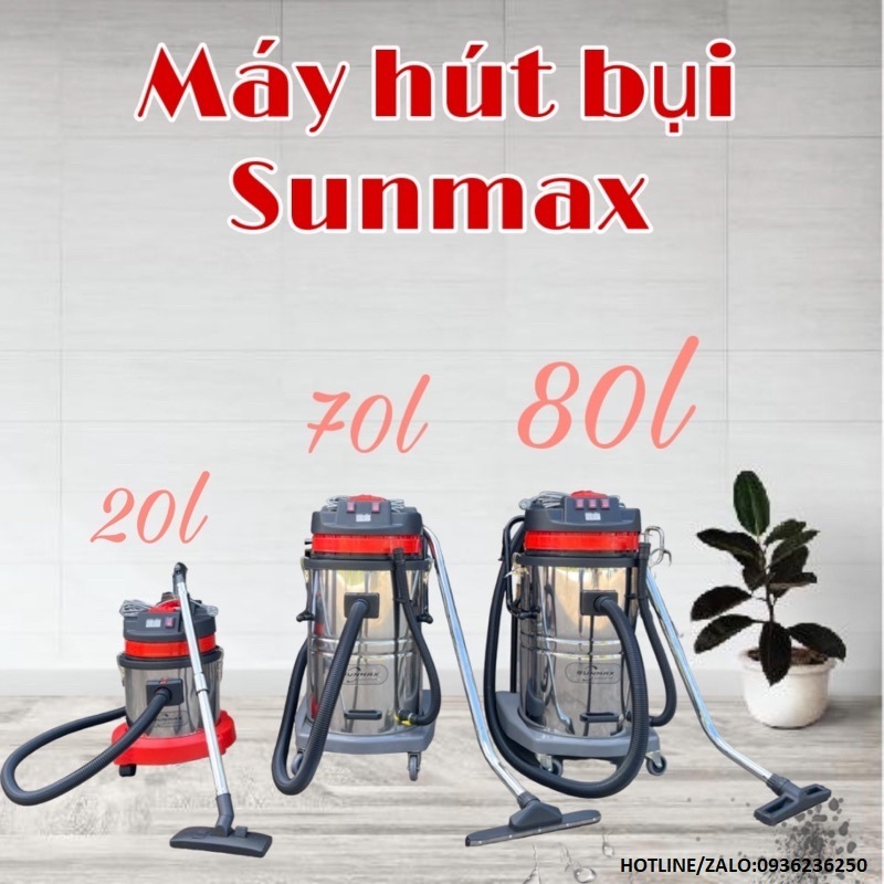 Máy Hút Bụi Công Nghiệp Sunmax , Hai Động Cơ Công Suất 4500W, Dung Tích Thùng Chứa 80 Lít, Loại ...
