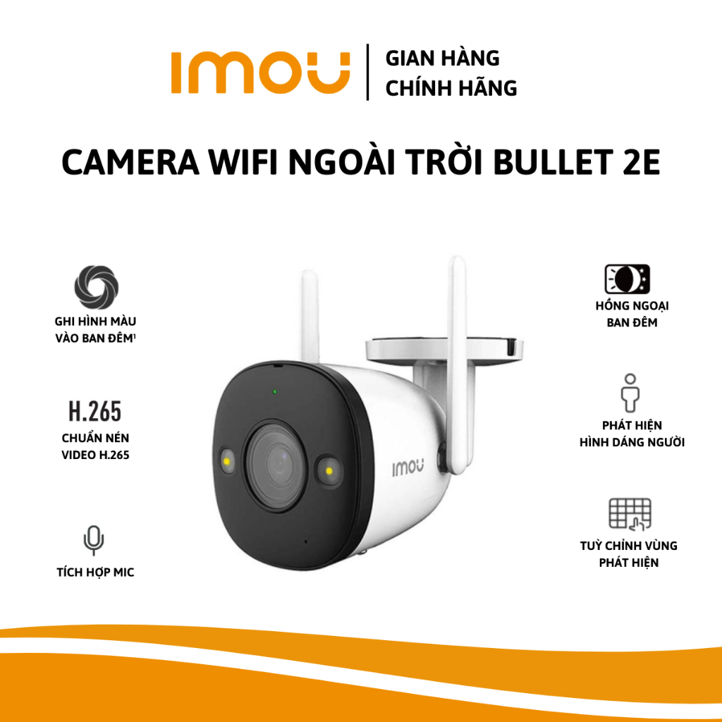 Camera IMOU WiFi Ngoài Trời BULLET 2E F42FP 4MP Màu Ban Đêm Phát Hiện ...