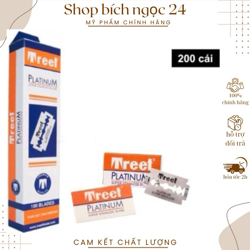Dao lam Treet hộp màu cam 200 lưỡi 200 Cái Lưỡi Lam Treat Platinum ...