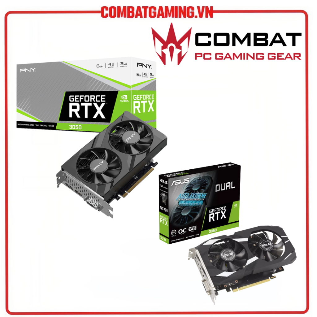 VGA Card Màn Hình Zotac Gaming & Asus Dual & PNY Verto GeForce RTX 3050 ...