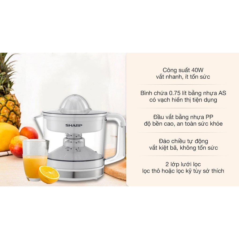Máy Vắt Cam SHARP 40W EJ-J407-WH | Shopee Việt Nam