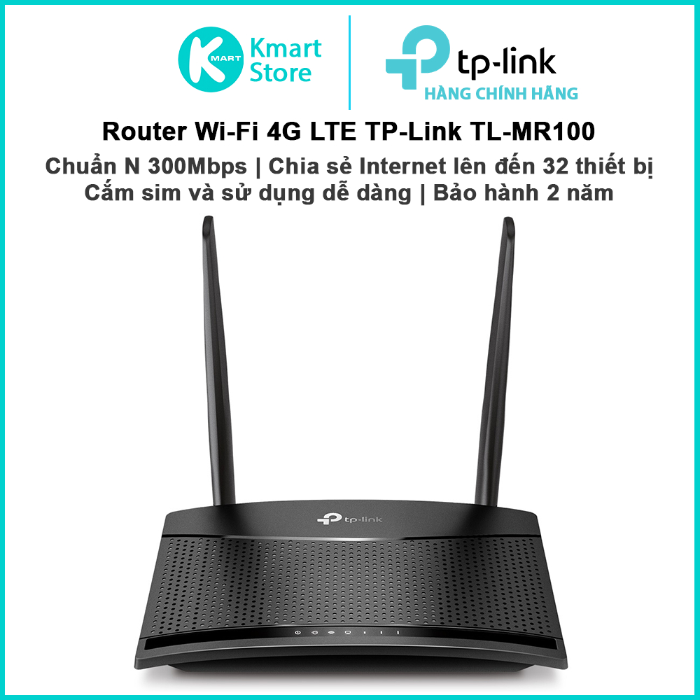 Router WIFI 4G LTE TP-Link MR100 | Chuẩn N 300Mbps | Cắm sim và sử dụng ...