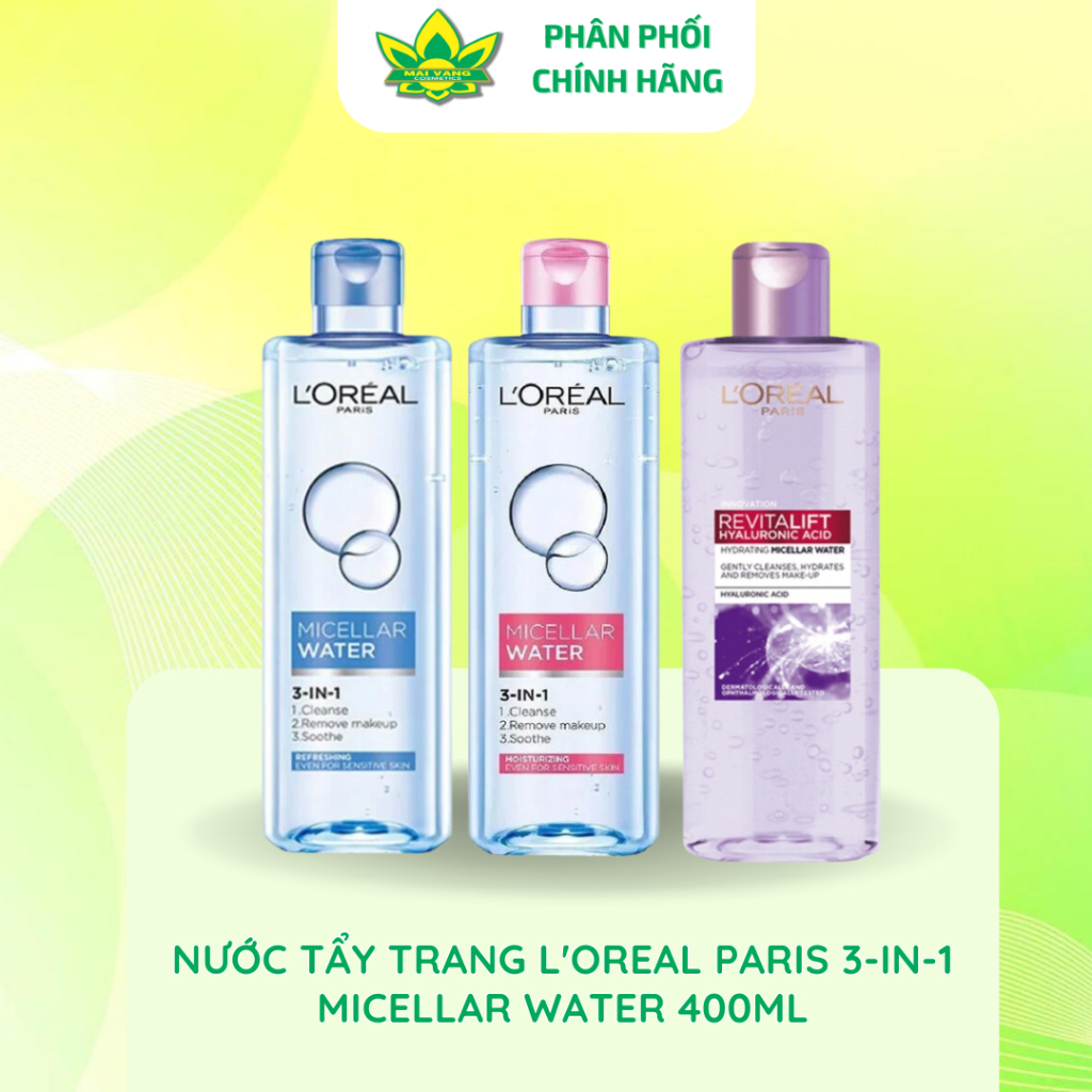 [Hàng chính hãng] Nước Tẩy Trang L'Oreal Paris 3-in-1 Micellar Water 400ml | Shopee Việt Nam