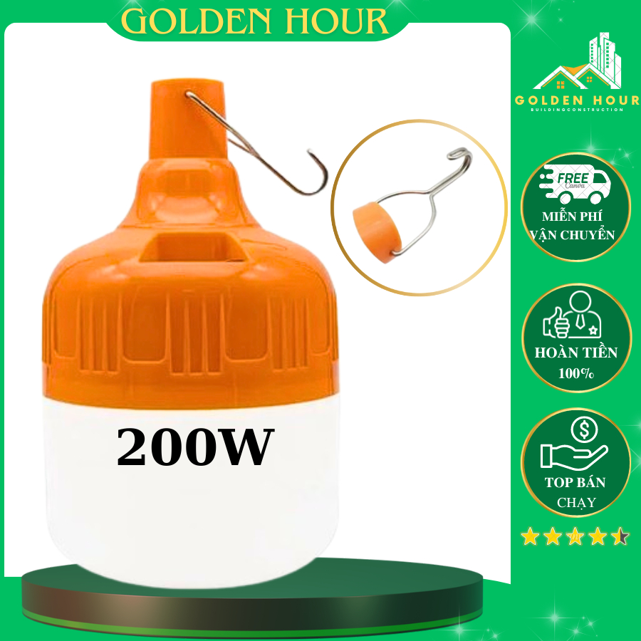 Bóng đèn tích điện công suất 200W siêu sáng, Bóng đèn led tích điện có ...