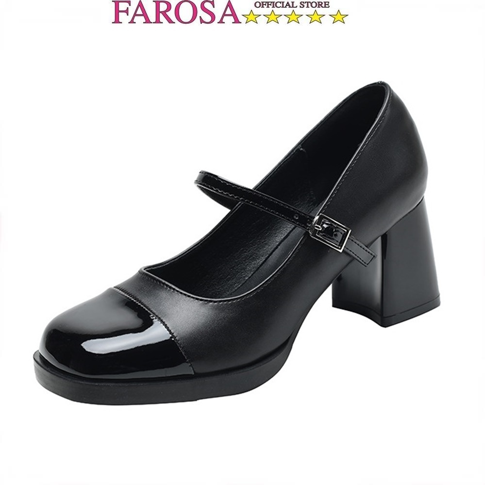 Giày cao gót nữ đế vuông 7 phân FAROSA - TC30 giày nữ phối mũi giày ...