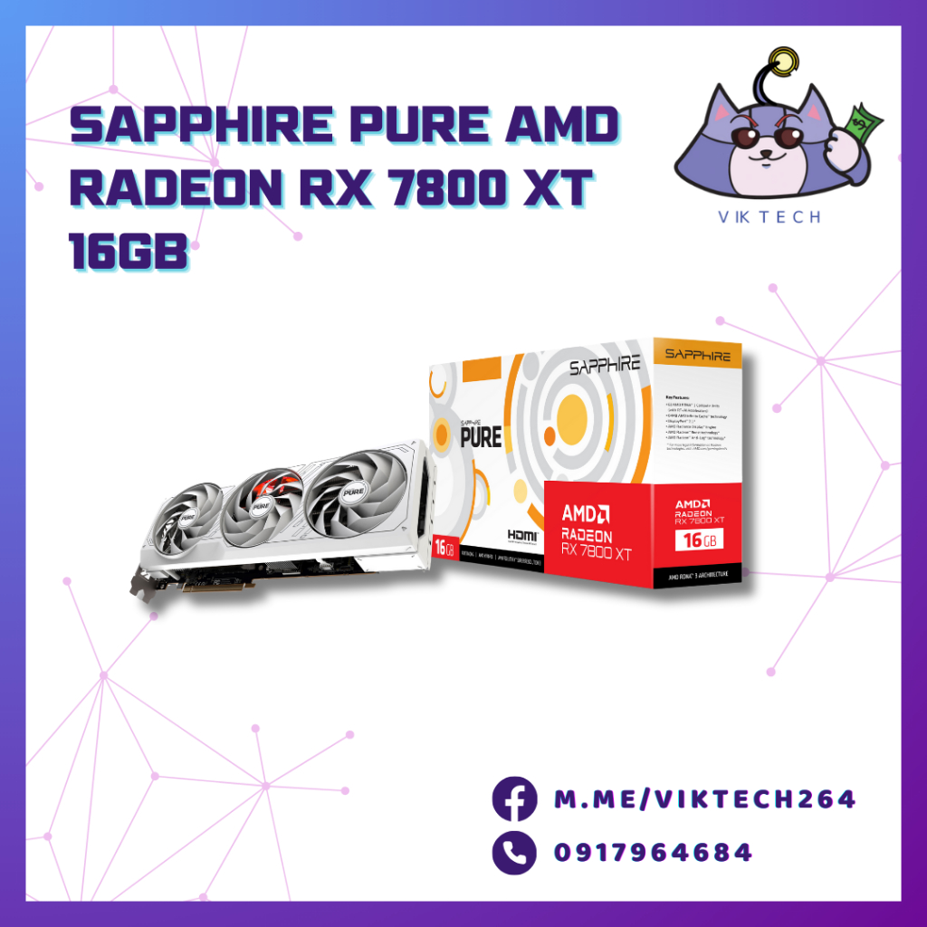 VGA SAPPHIRE PURE AMD Radeon RX 7800 XT 16GB | Shopee Việt Nam