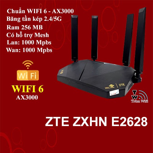 Bộ phát wifi Router wifi ZTE zxhn E2628,wifi 6,có mesh,ax3000 wifi dual ...