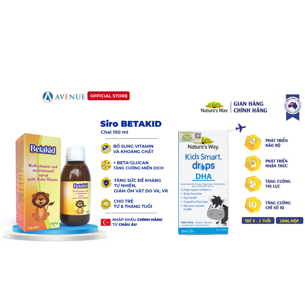Combo Siro Vitamin Betakid Plus DHA Nature's Way Nhập Khẩu Chính Hãng ...