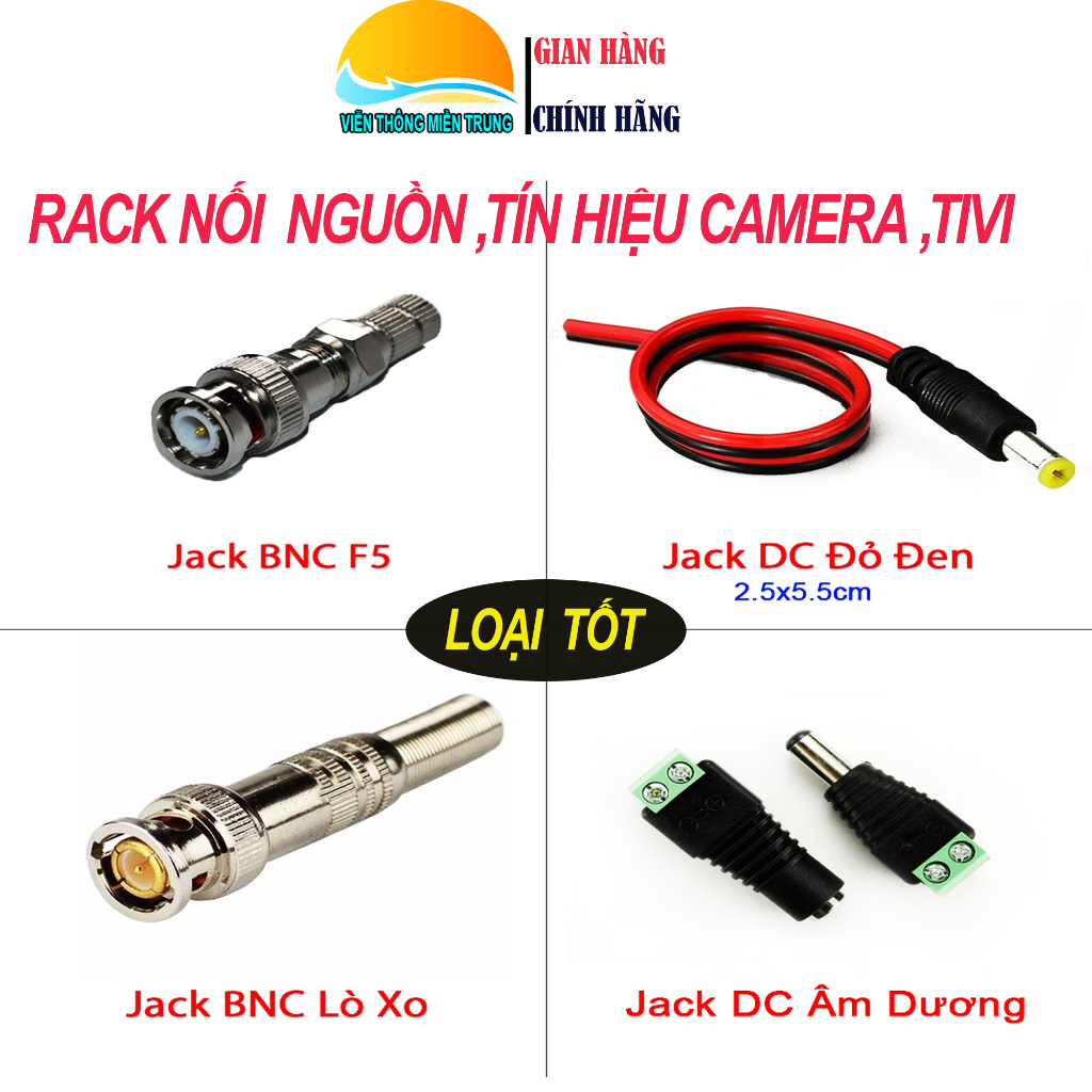 Jack BNC chuyên nối tín hiệu và cấp nguồn cho camera-Tivi-jack BNC-jack BNC F5,dây nguồn DC ...