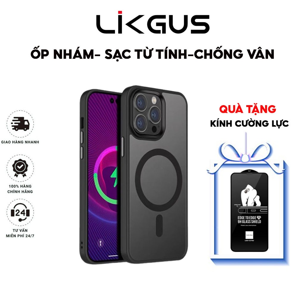 ỐP Likgus Lưng Nhám Hỗ Trợ Sạc Nam Châm Từ Tính cho IPhone 11-12-13-14 ...