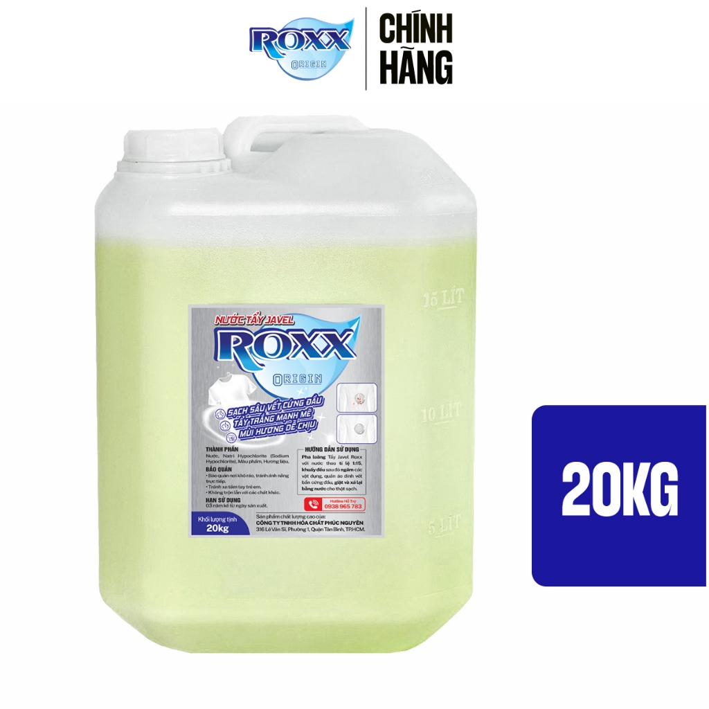 Nước Tẩy Javel ROXX Can 20L - Dùng Cho Nhà Hàng & Quán Ăn Siêu Tiết ...