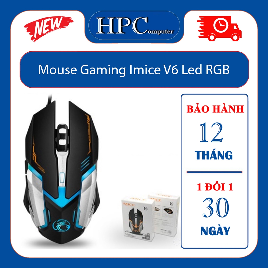 Chuột gaming máy tính có dây Imice V6 3200DPI / Chế độ LED 7 màu / 6 ...