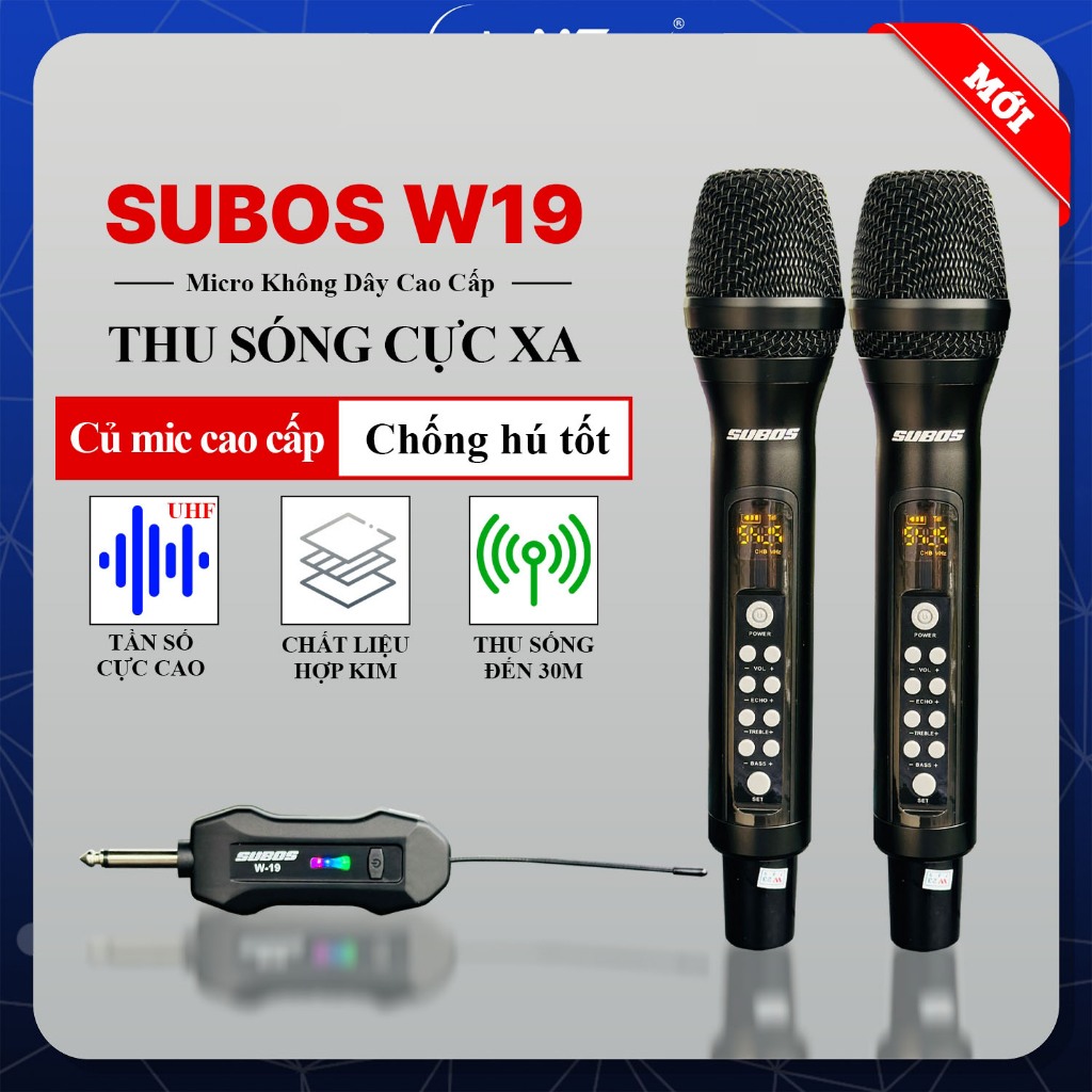 Micro Không Dây Cao Cấp SUBOS W19–Tích Hợp Tùy Chỉnh Bass, Treble ...