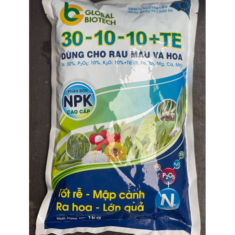 Phân bón NPK nhập khẩu cao cấp 30-10-10 + TE - Tốt rễ nảy chồi ra lá Túi 1kg | Shopee Việt Nam