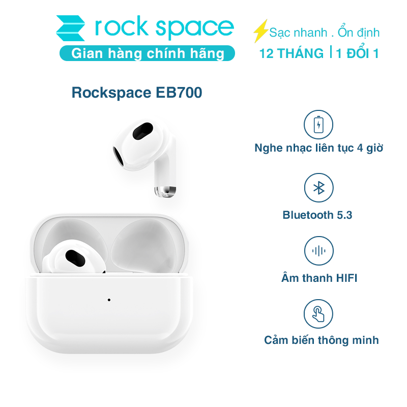 Tai nghe bluetooth không dây nhét tai Rockspace EB700 TWS có mic hàng ...