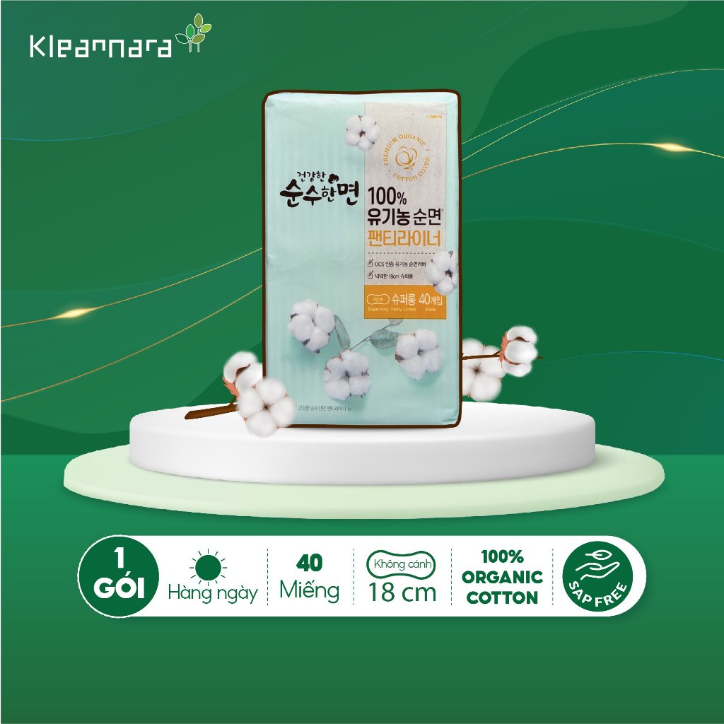 Băng vệ sinh Kleannara Organic Hàn Quốc hàng ngày 18cm - 40 miếng/gói ...