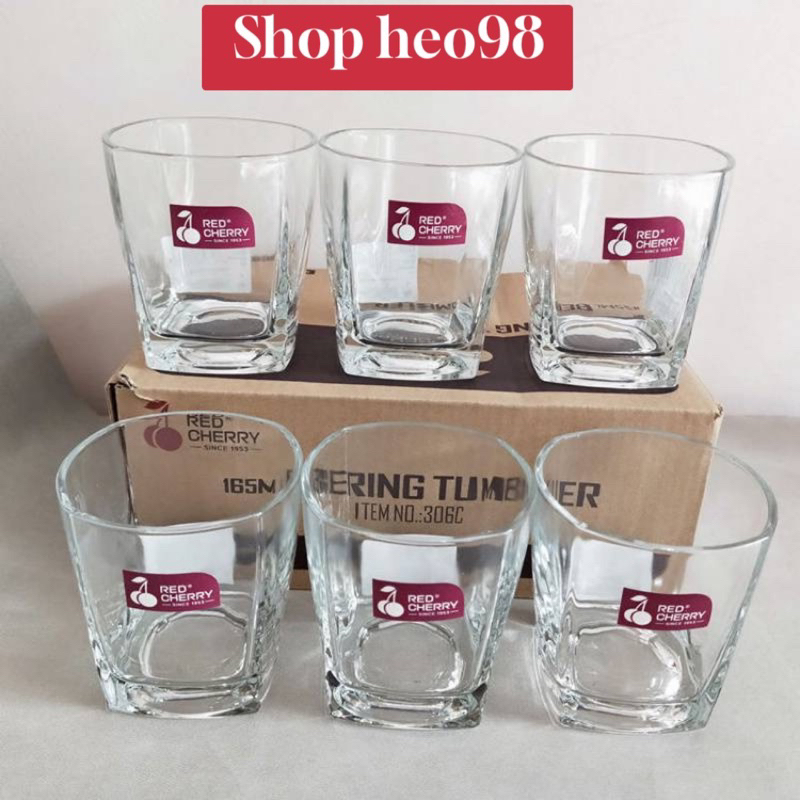 Bộ cốc thuỷ tinh 6 chiếc 165ml Vuông khía cạnh | Shopee Việt Nam