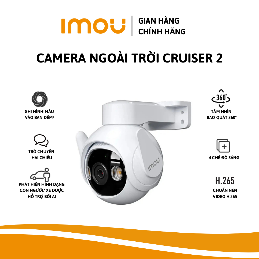 Camera Wifi Ngoài Trời Imou CRUISER 2 - 5MP IPC-GS7EP-5M0WE Đàm thoại 2 ...