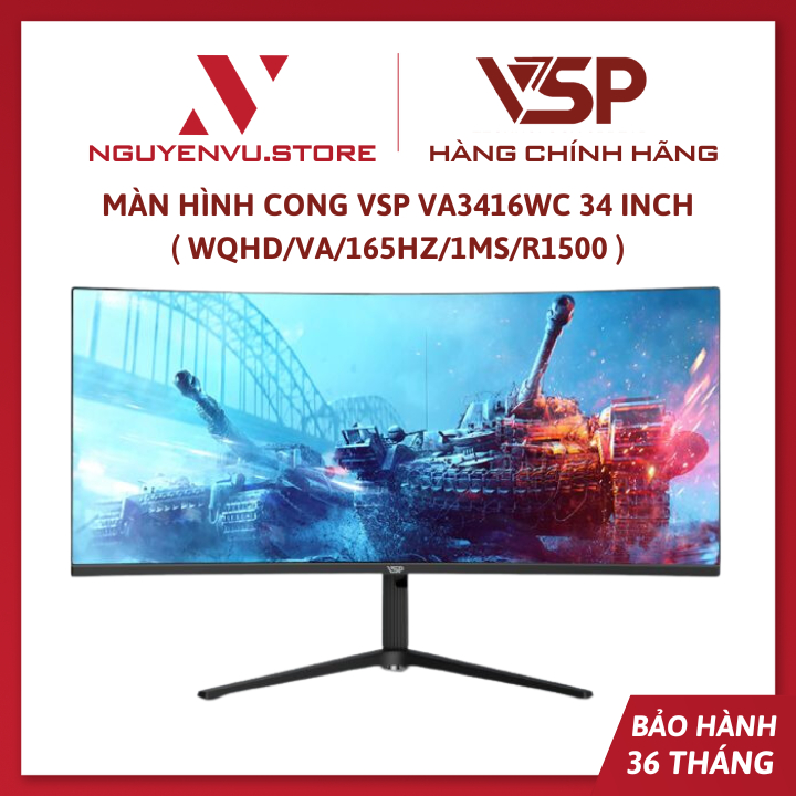 Màn Hình Cong VSP VA3416WC 34 inch ( WQHD/VA/165Hz/1ms/R1500 ) - Hàng Chính Hãng | Shopee Việt Nam