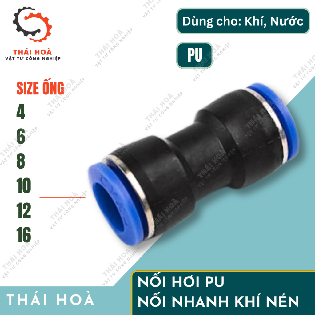 Nối hơi PU - Nối nhanh khí nén PU - 4 6 8 10 12 14 16 mm | Shopee Việt Nam