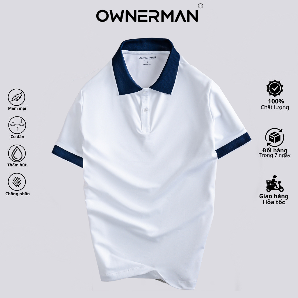 Áo polo nam OWNERMAN M6 basic áo phông thun nam áo cộc tay form slim ...