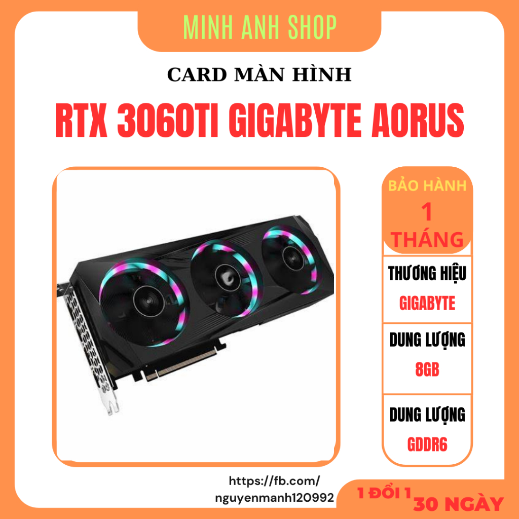 Card màn hình VGA AORUS GeForce RTX™ 3060TI 8G | Shopee Việt Nam