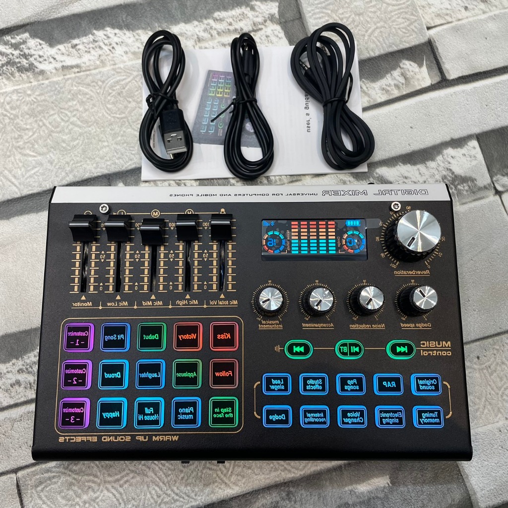 Bộ Soundcard X9 Audio vỏ nhôm , hiệu ứng đèn LED, chỉnh tông theo bài ...