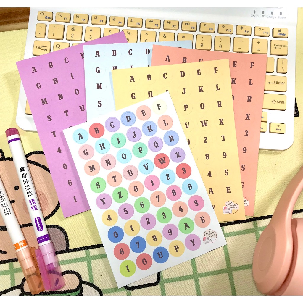 Decal bảng chữ cái, nhãn dán chữ cái và chữ sô, sticker chữ cái ABC ...