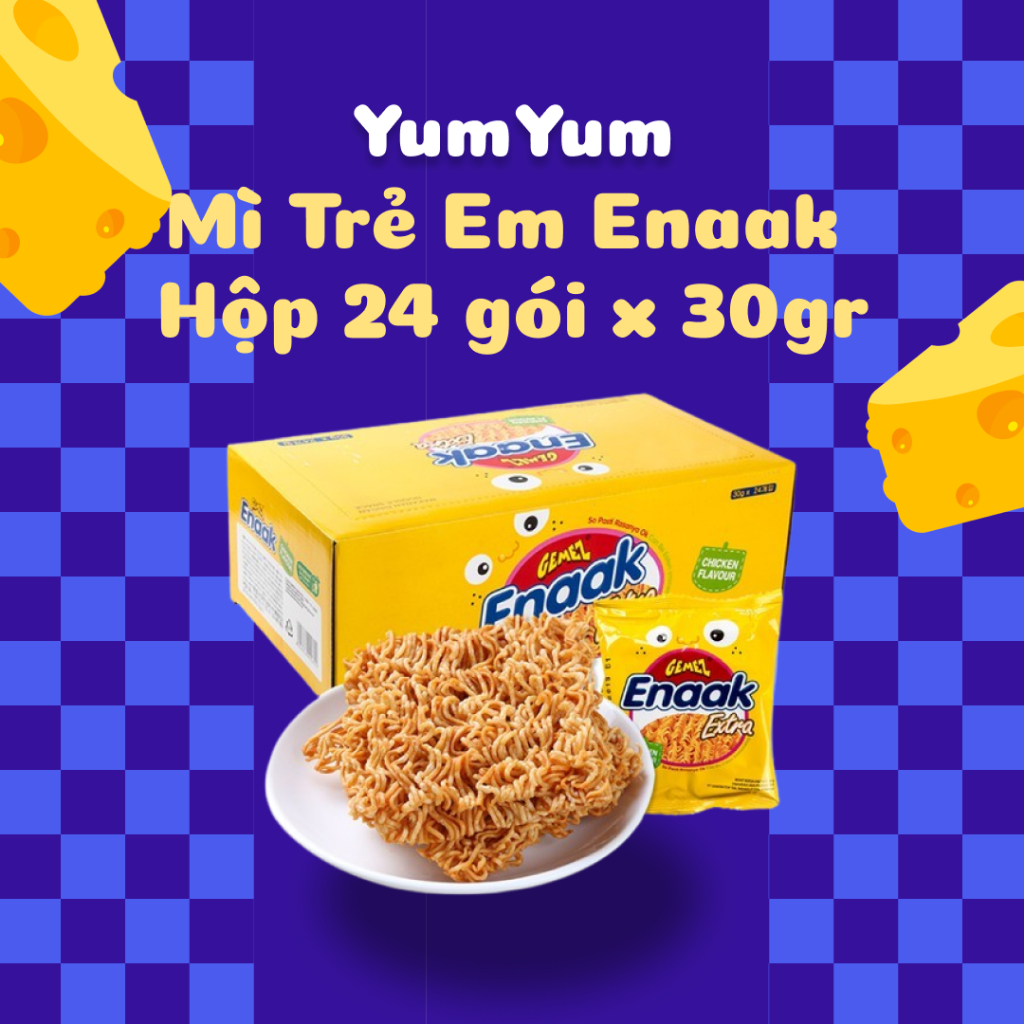 [HỘP 24 GÓI] Mì ăn liền trẻ em Enaak Hộp 24 gói x 30g các vị Gà Nướng ...