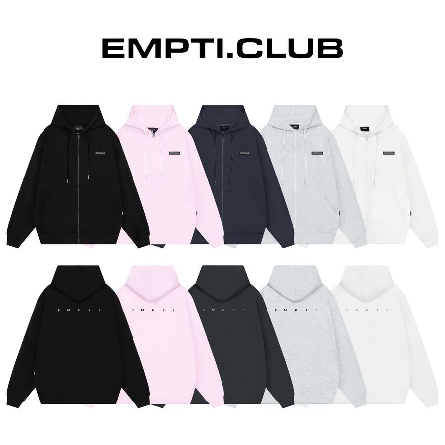 Áo Nỉ Hoodie Zip EMPTI.CLUB THÊU Unisex AK-06 | Shopee Việt Nam