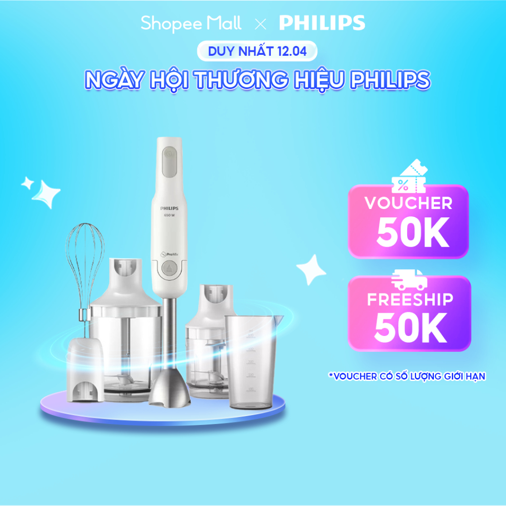 Máy xay cầm tay Promix PHILIPS HR2537 /00 650W full phụ kiện - Hàng ...