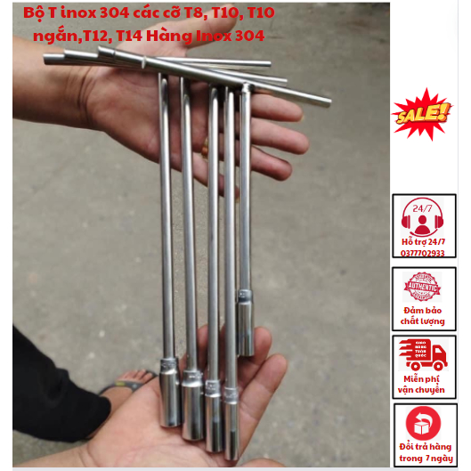 Bộ T inox 304 cỡ T8, T10, T10 ngắn,T12, T14 Hàng Inox 304 - Mạnh Tín ...