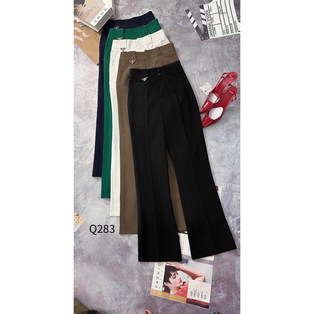 Quần xuông nữ Cúc Fashion quần tây vải from tây đẹp thời trang công sở dày dặn quần loe 2 cúc ...