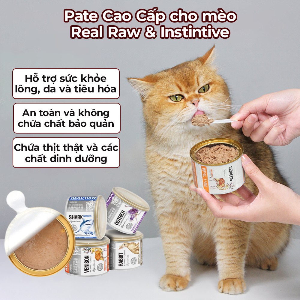 Pate cao cấp cho mèo Real Raw & Instictive , Pate thượng hạng cho mèo ...