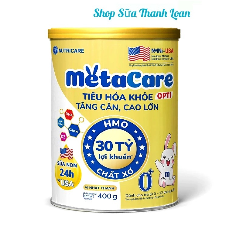 [HSD T10-2026] [Mẫu Mới] Sữa Bột Nutricare MetaCare Opti 0+ 400g (Cho Trẻ Từ 0 - 12 Tháng ...