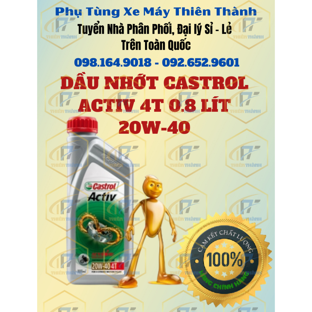 Dầu Nhớt Castrol Activ 4T (20W-40) 0.8 lít | Shopee Việt Nam