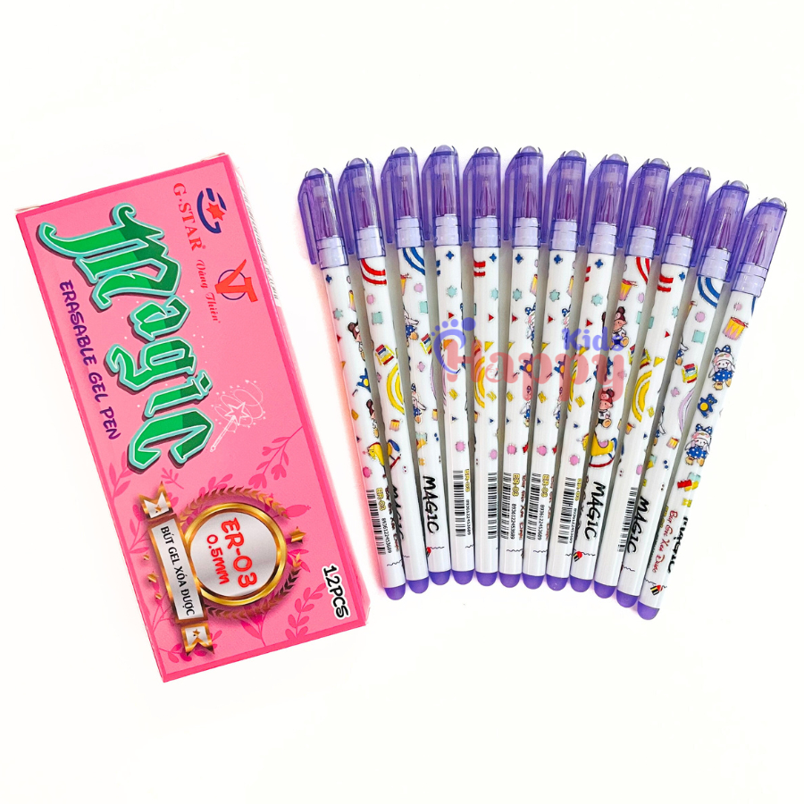 Hộp 12 Cây Bút Gel Xóa Được Ngòi Kim 0.5mm Gstar ER03 (Mực Xanh/Tím) Bút Xóa Được ER03 Magic ...
