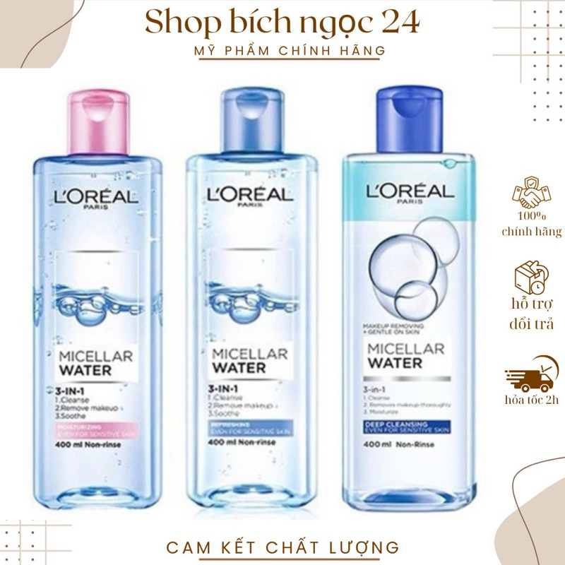 Nước Tẩy Trang L’Oreal Micellar Water 3-in-1 (400ml) | Shopee Việt Nam
