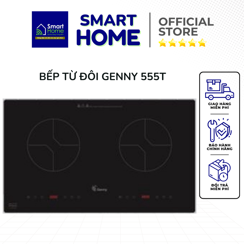 Bếp từ đôi Genny GN 555T Bếp từ Inverter Made in Vietnam Bảo hành chính hãng 2 năm | Shopee Việt Nam