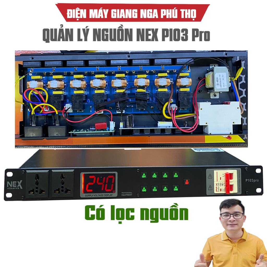 Quản lý nguồn điện NEX P103 Pro có lọc nguồn chống nhiễu, bảo hành 12 ...