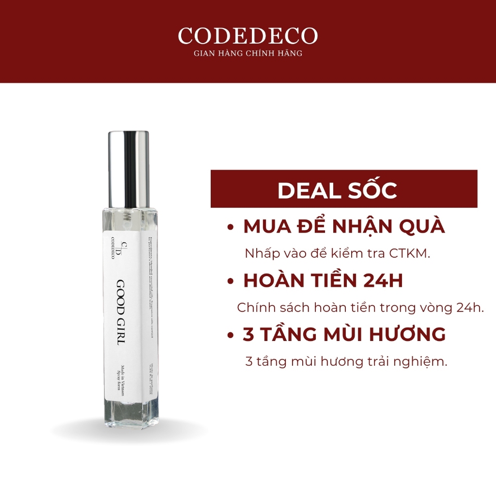 Tinh dầu nước hoa CODEDECO Good Girl 10ml | Shopee Việt Nam