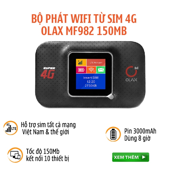 Bộ Phát Wifi 4G LTE CAT4 H809 E5785 MF982 Pro Màn Hình LCD Tốc Độ 300Mbps Pin 3000mAh Kiểu Dáng ...