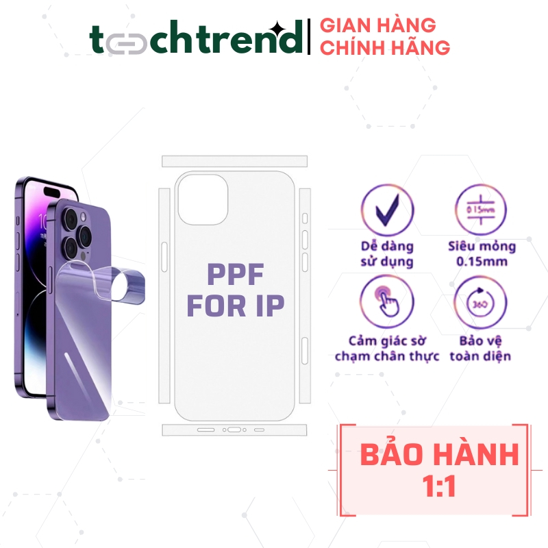 Tấm Dán PPF Full Hd Mặt Lưng Viền Lổ Loa Cao Cấp Chống Bám Bẩn Chống Trầy Xước Bảo Vệ Cho Iphone ...
