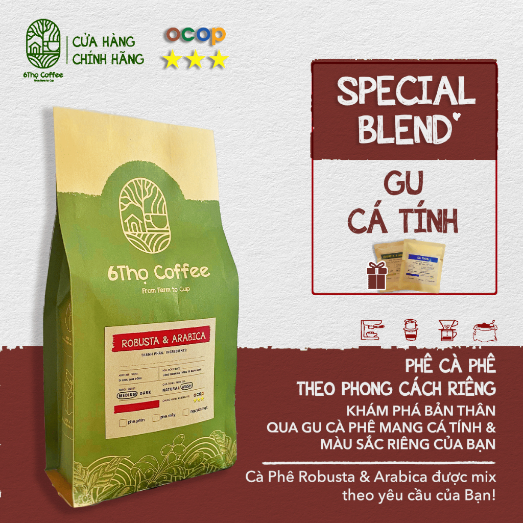 [GU CÁ TÍNH] Cà phê Sạch Nguyên Chất Blend Robusta Arabica Culi theo ...